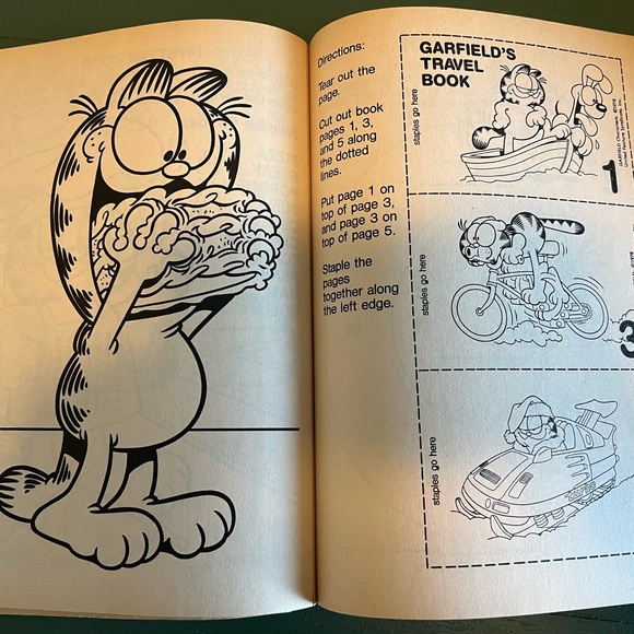 Vintage | Other | Garfield Vintage Giant Color Activity Book Golden ...